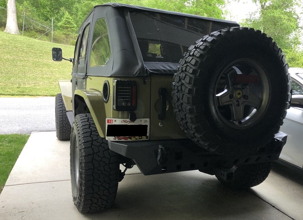 Rusty's Offroad RA-JS815-JK Curved License Plate Mount for 07-18 Jeep ...