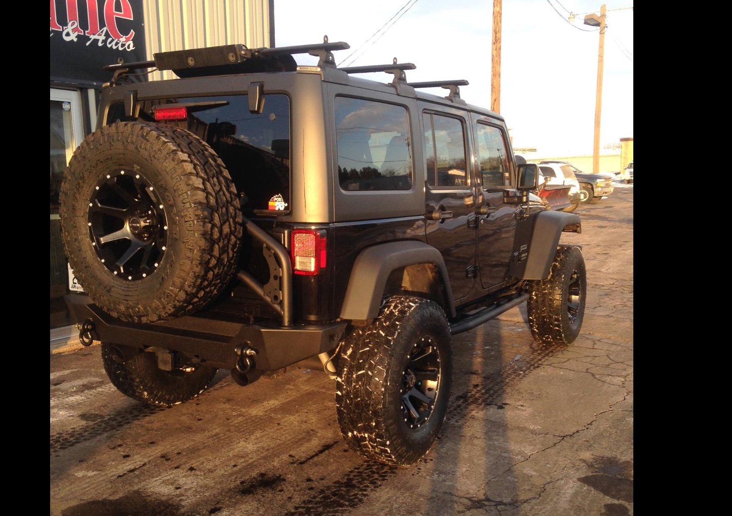 WARN Elite Series Rear Bumper with Tire Carrier for 07-18 Jeep Wrangler ...