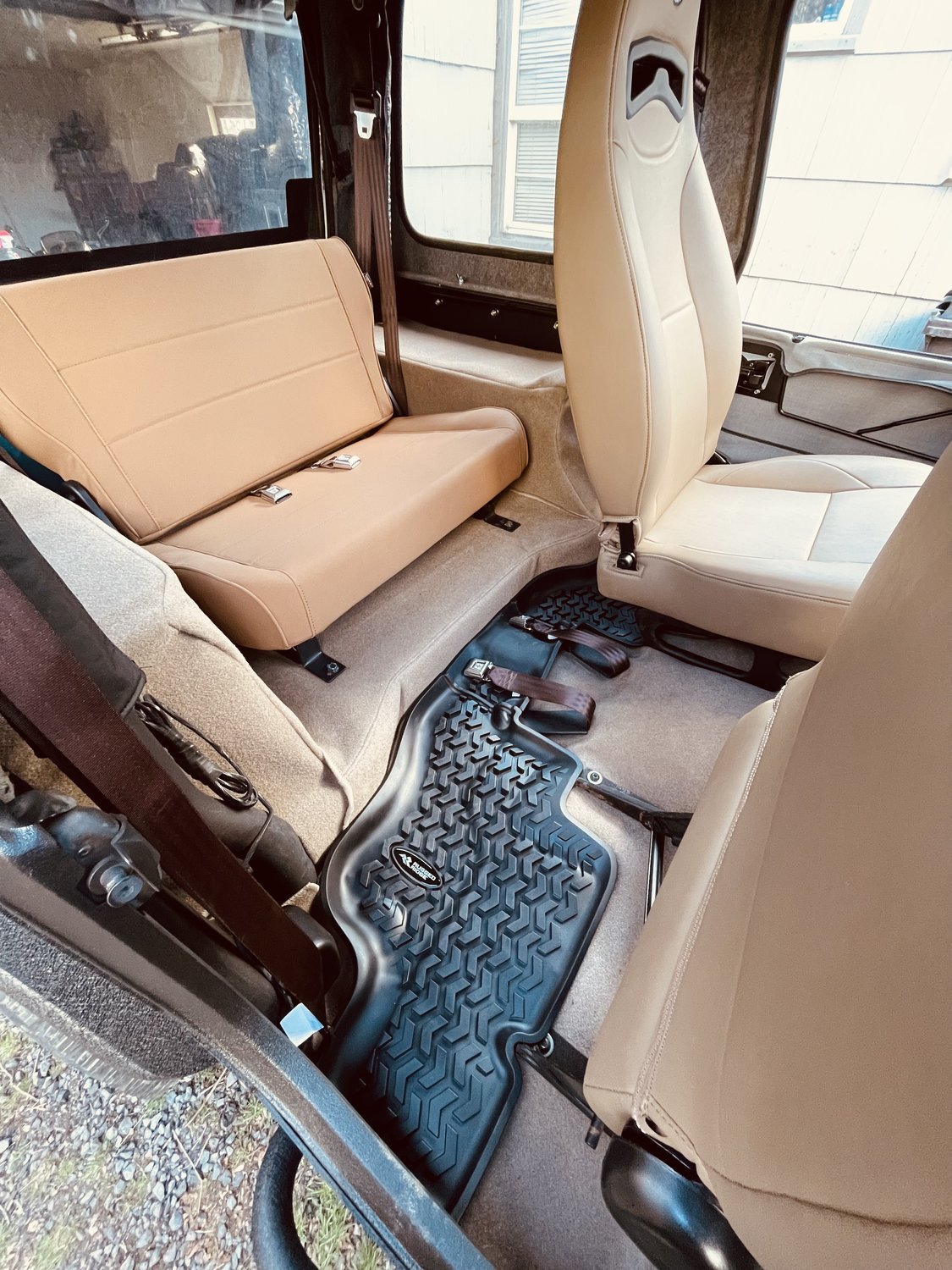 Rugged Ridge Fold & Tumble Vinyl Rear Seat for 76-95 Jeep CJ & Wrangler ...