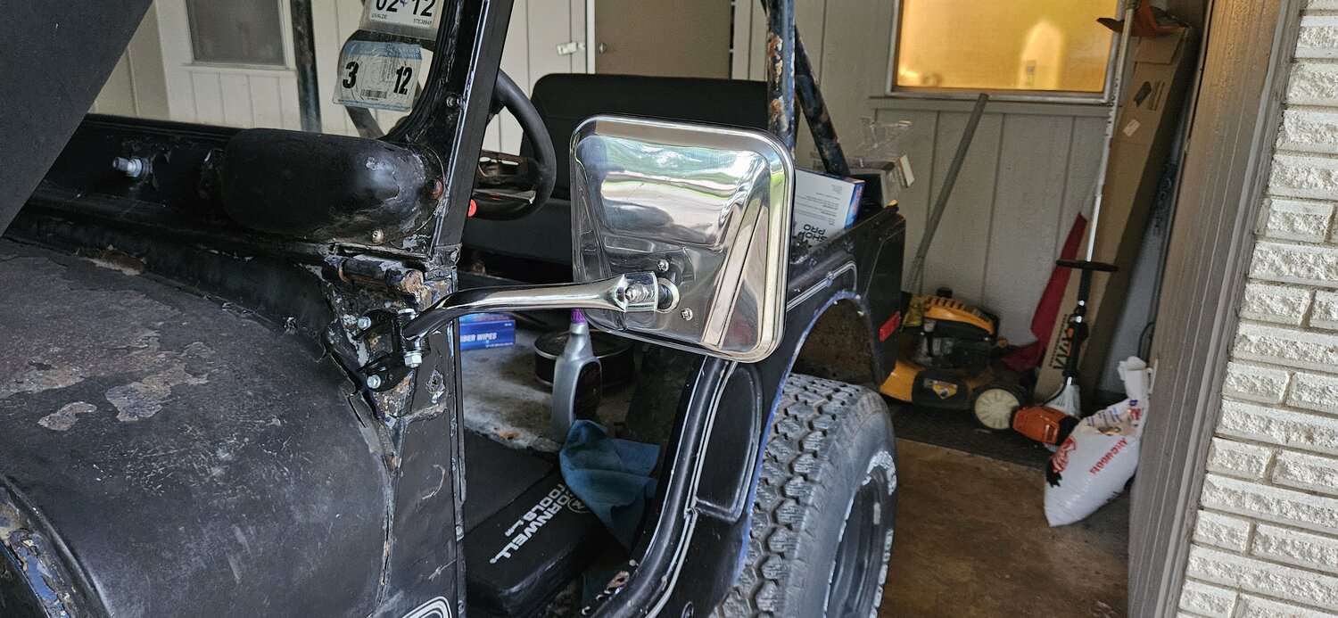 Crown Automotive Chrome Mirror Kit for 55-95 Jeep CJ and Wrangler YJ ...