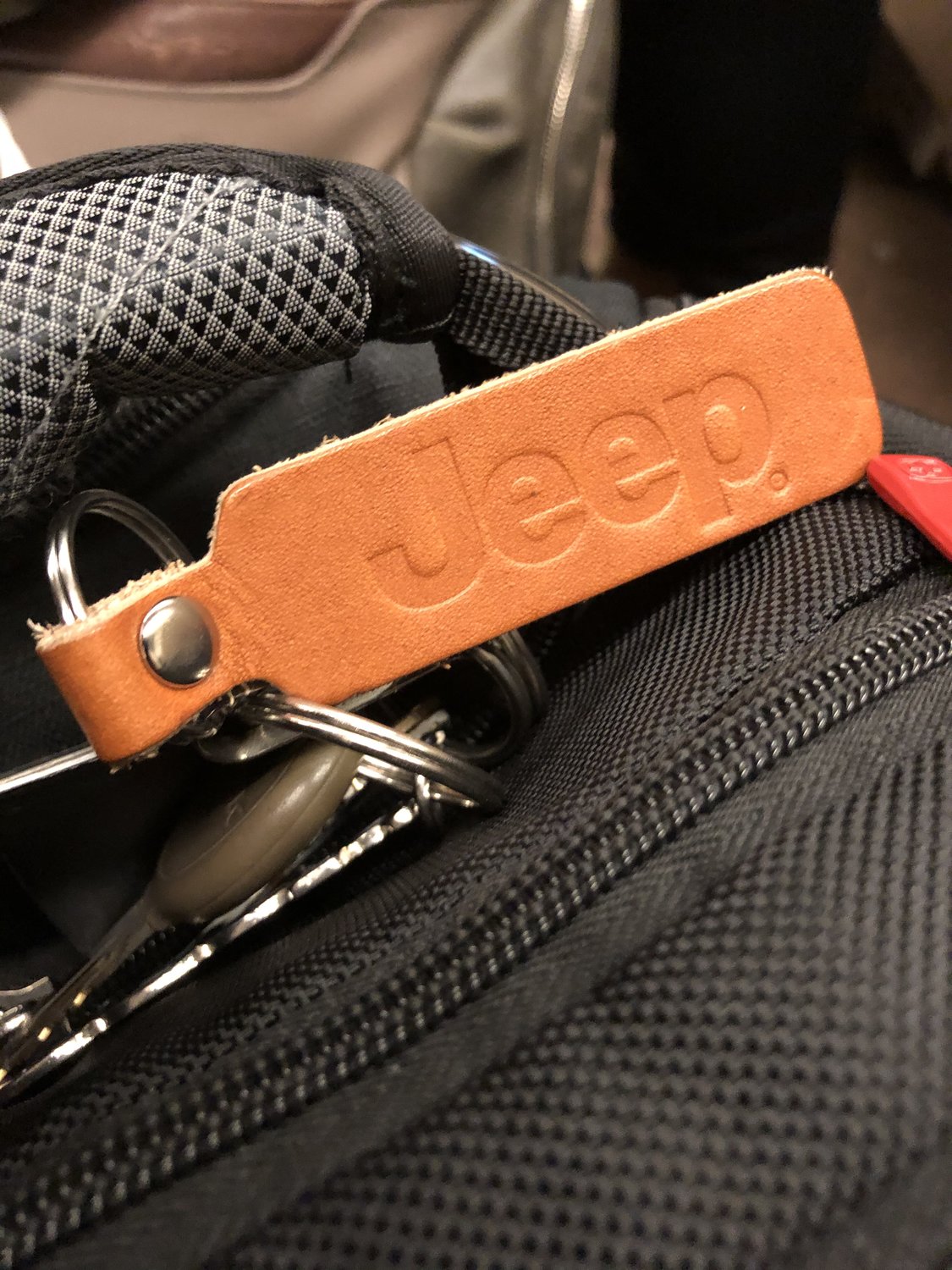 Jeep Merchandise Jeep Text Logo Leather Keychains | Quadratec