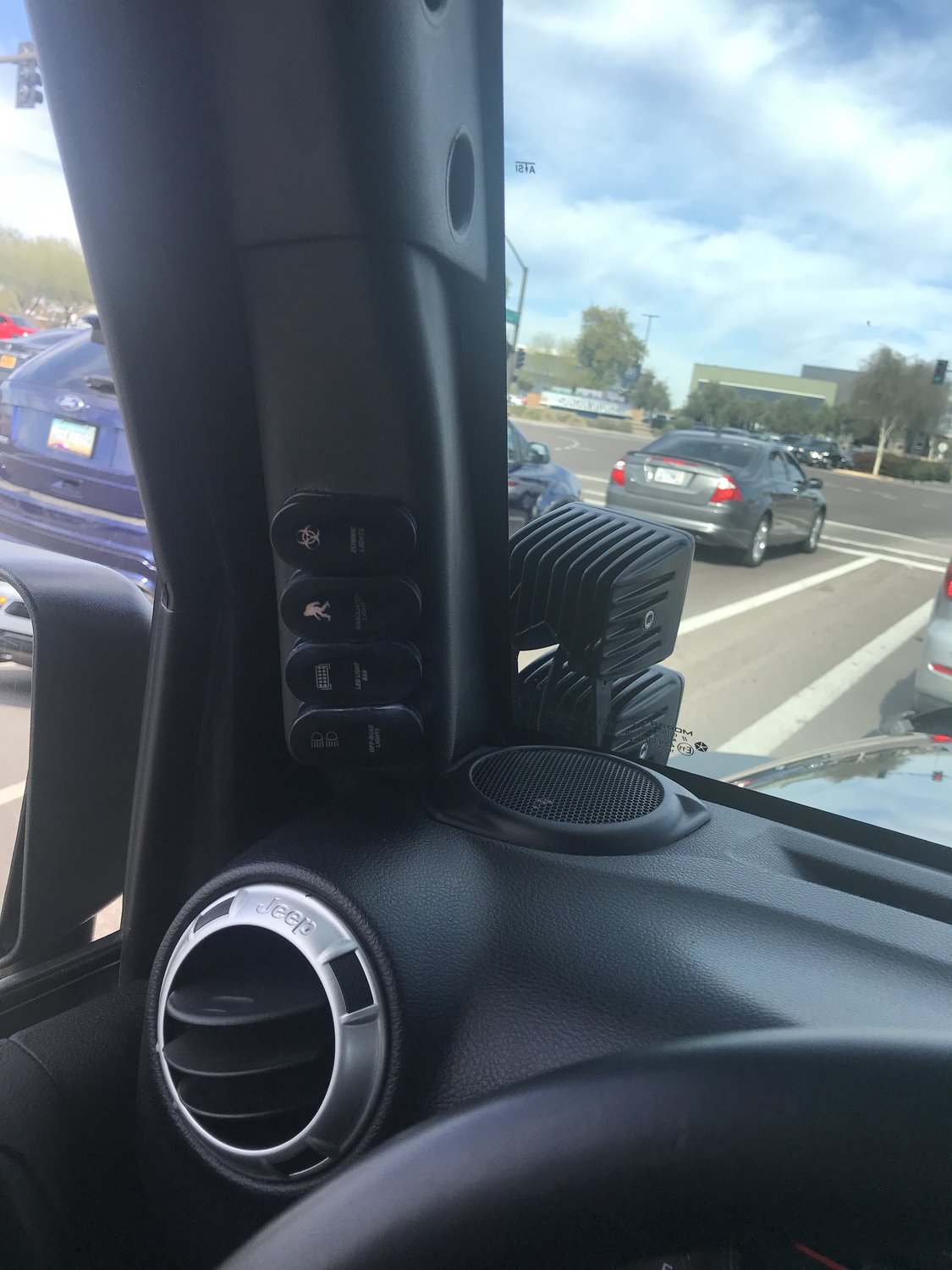 Rugged Ridge Etched A-Pillar 4 Switch Pod Kit for 07-18 Jeep Wrangler ...