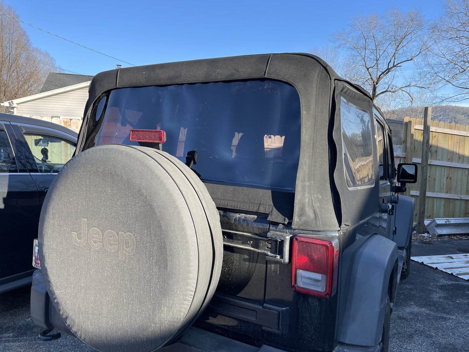 Mopar Black Twill Rear Window for 13-18 Jeep Wrangler JK with Clear ...