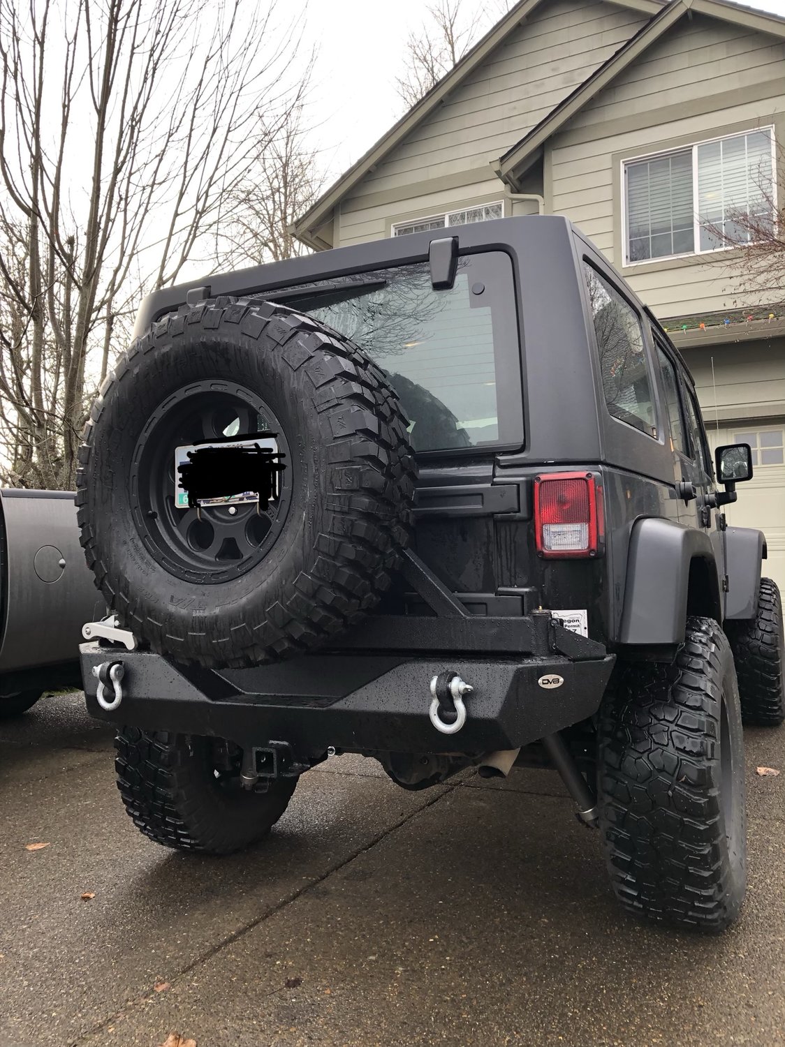 DV8 Offroad Rear Bumper with Tire Carrier for 07-18 Jeep Wrangler JK ...