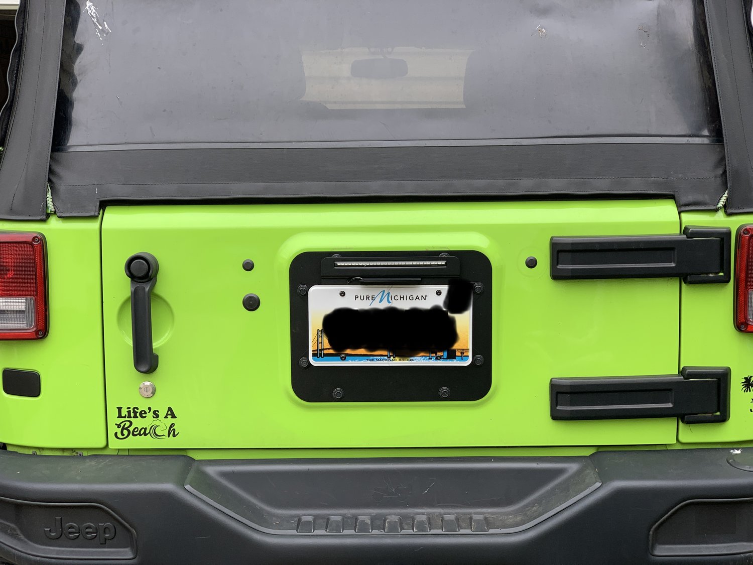 Kentrol BackSide LED License Plate Mount for 07-18 Jeep Wrangler JK for ...