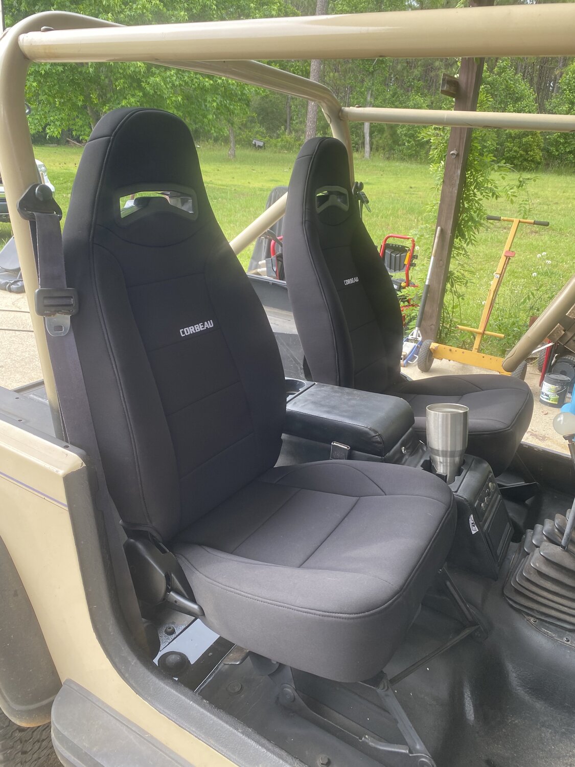 Corbeau Moab Neoprene Reclining Front Seat Pair for 76-18 Jeep CJ-5, CJ ...