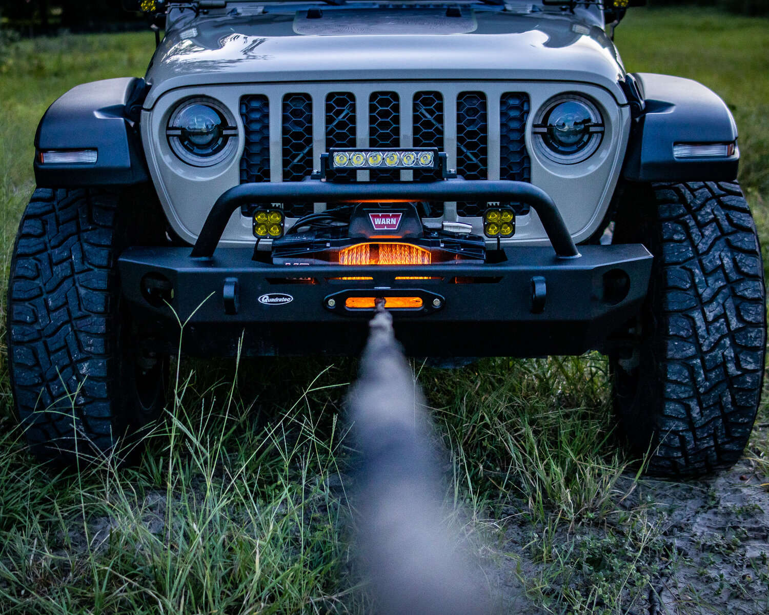 Quadratec RES-Q Premium Winch Fairlead LED Light Bracket | Quadratec