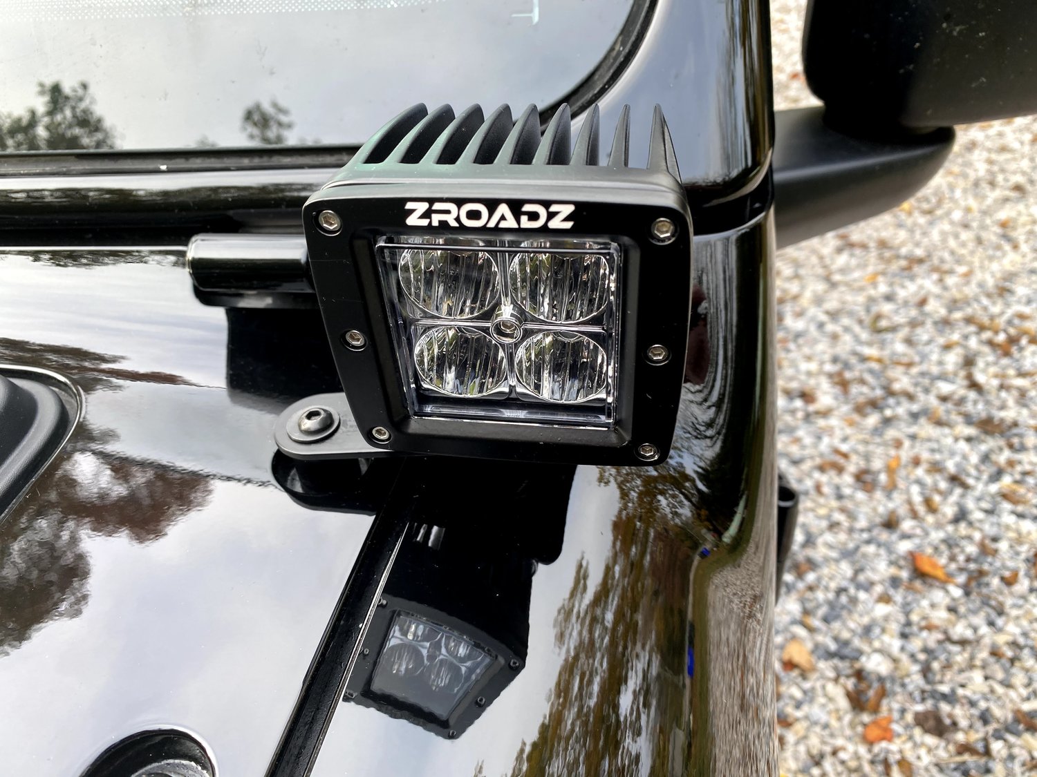 ZROADZ Z364941-KIT2 A Pillar Lower LED Light Mounts with (2) 3" Pod LED ...