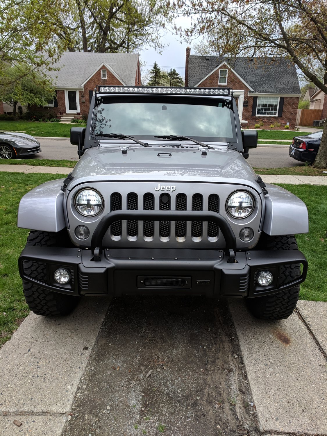 TACTIK Front Bumper with Over Rider Hoop for 07-18 Jeep Wrangler JK ...