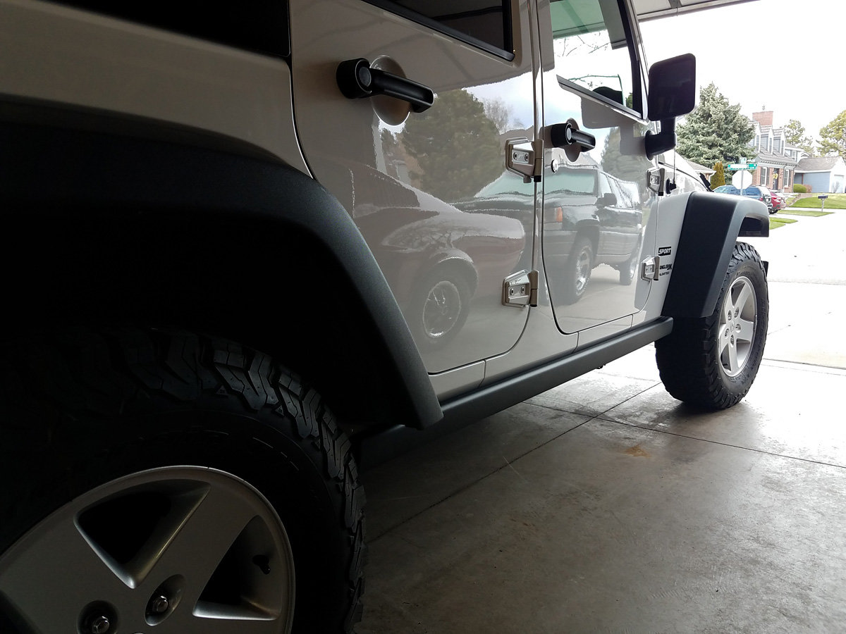 Mopar 82210586AD Production Rubicon Rock Rails in Satin Black for 07-18 ...