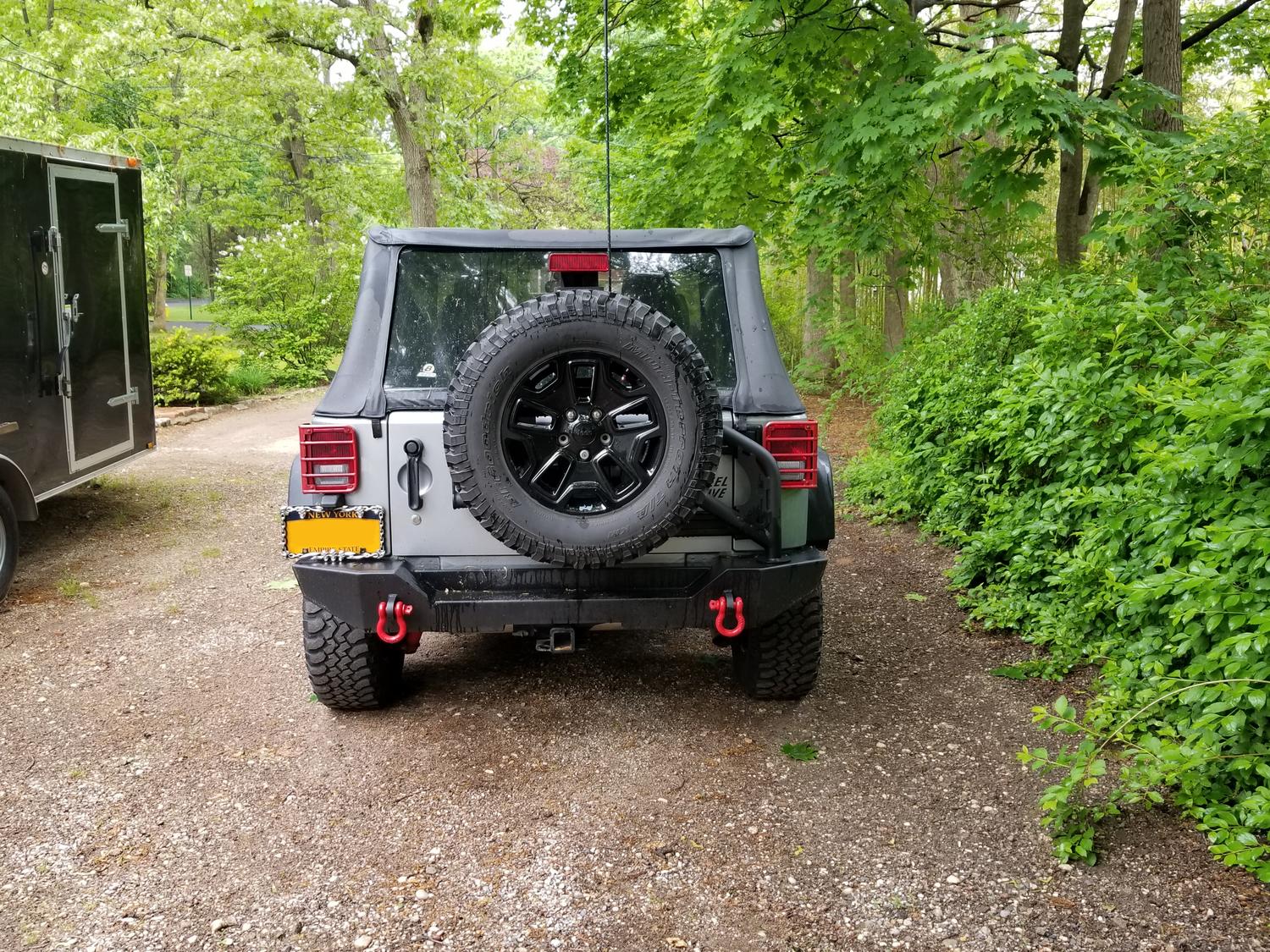 WARN Elite Series Rear Bumper with Tire Carrier for 07-18 Jeep Wrangler ...