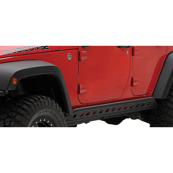 Smittybilt SRC Rocker Guards with Side Plates in Textured Black for 07 ...