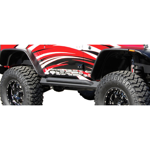 Off Camber Fabrications 130880LX JK Rock Rails LINE-X Coated for 07-18 ...