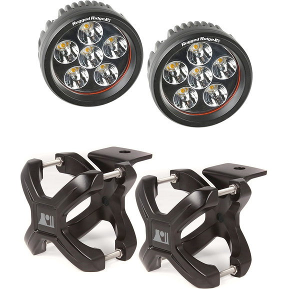 Rugged Ridge X-Clamp & Round LED Kit (2-Piece) | Quadratec