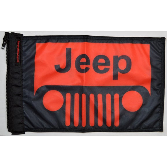 Forever Wave 12" x 18" Colored Jeep Grille Logo Flags | Quadratec