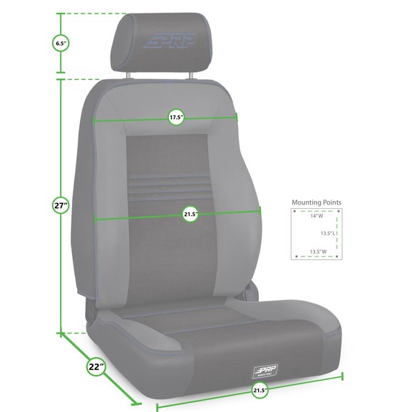 PRP Seats A52-50 SPEC Reclining Front Seats for 76-95 Jeep CJ ...