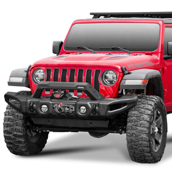 Rival 4x4 Front Modular Stamped Steel Bumper for 07-24 Jeep Wrangler JK, JL & Gladiator JT ...