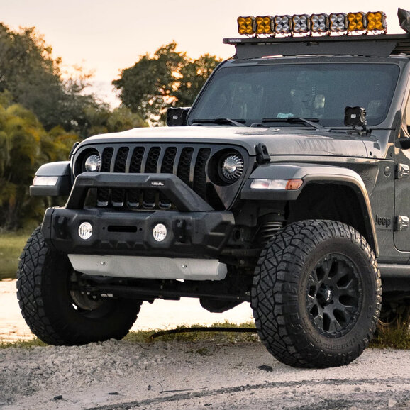 Rival 4x4 Front Modular Stamped Steel Bumper for 07-24 Jeep Wrangler JK, JL & Gladiator JT ...