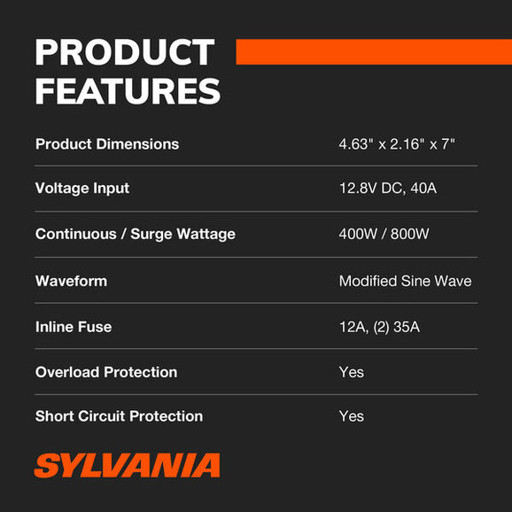 Sylvania INVERTER_400.BX Power Inverter 400W | Quadratec