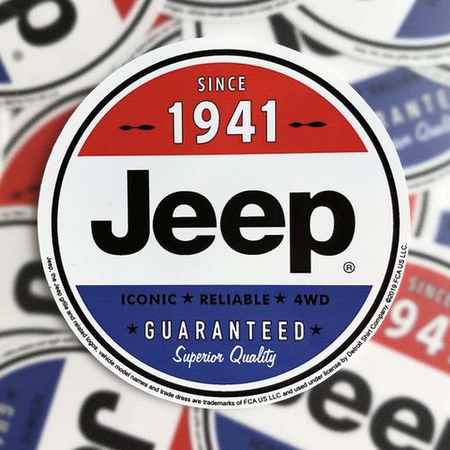 Jeep Merchandise 4" Jeep Logo Circle Jeep Sticker | Quadratec