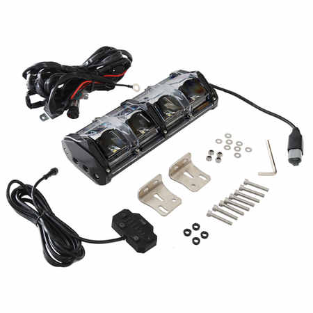 Quadratec J5 LED Light Bar Kit with Windshield Mounting Brackets for 84 ...