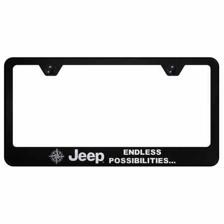 Eurosport Daytona 5418-2LO Jeep Logo Steel License Plate Frame in Black ...