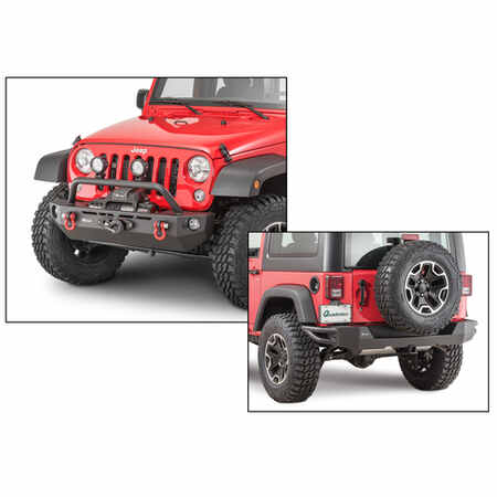 Quadratec QRC Front Winch Ready Bumper with Rear Bumper for 07-18 Jeep ...