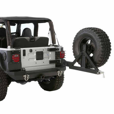 Rugged Ridge RRC Rear Bumper with Hitch and Swingout Tire Carrier for ...