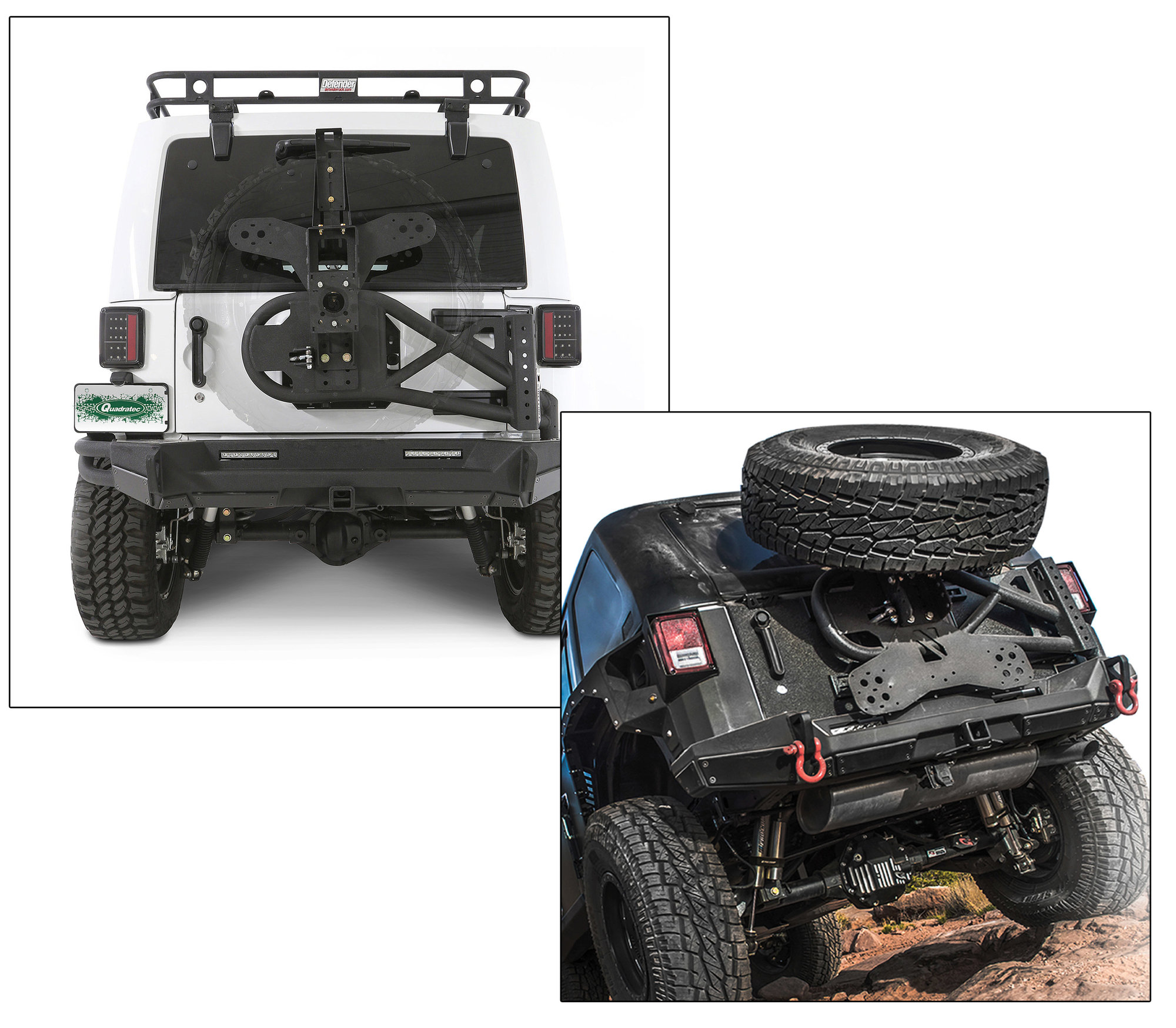 Smittybilt Gen2 Bolt On Tire Carrier with XRC Slant Tire Carrier ...
