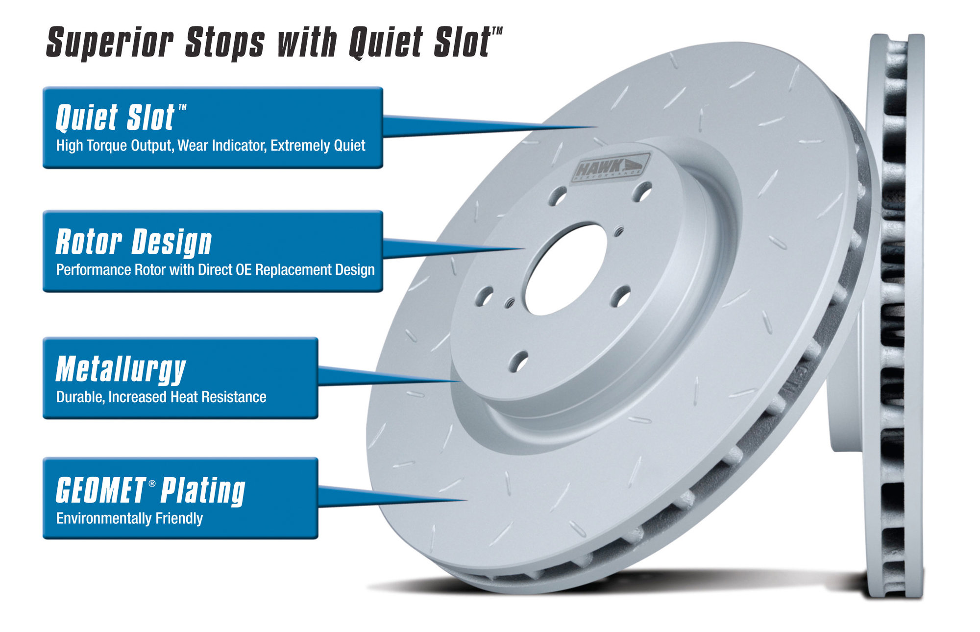 Hawk Performance Front Quiet Slot Rotors for 90-99 Jeep Cherokee XJ ...