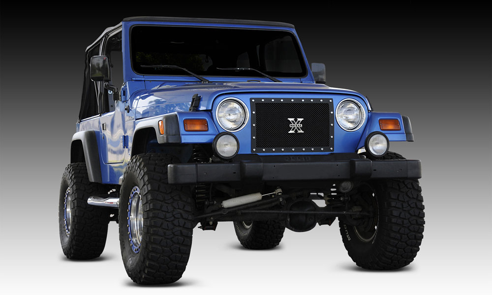 T-Rex 6714901 X-Metal Series Black Mesh Grille for 98-06 Jeep Wrangler ...