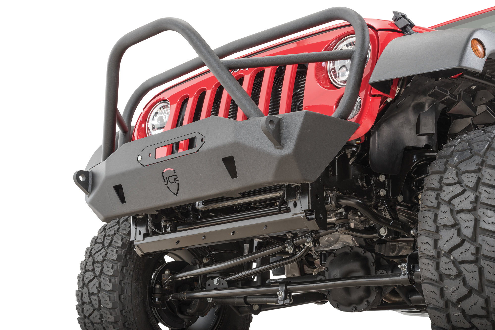 JCR Offroad Deluxe Mauler Front Stubby Winch Bumper for 07-18 Jeep ...