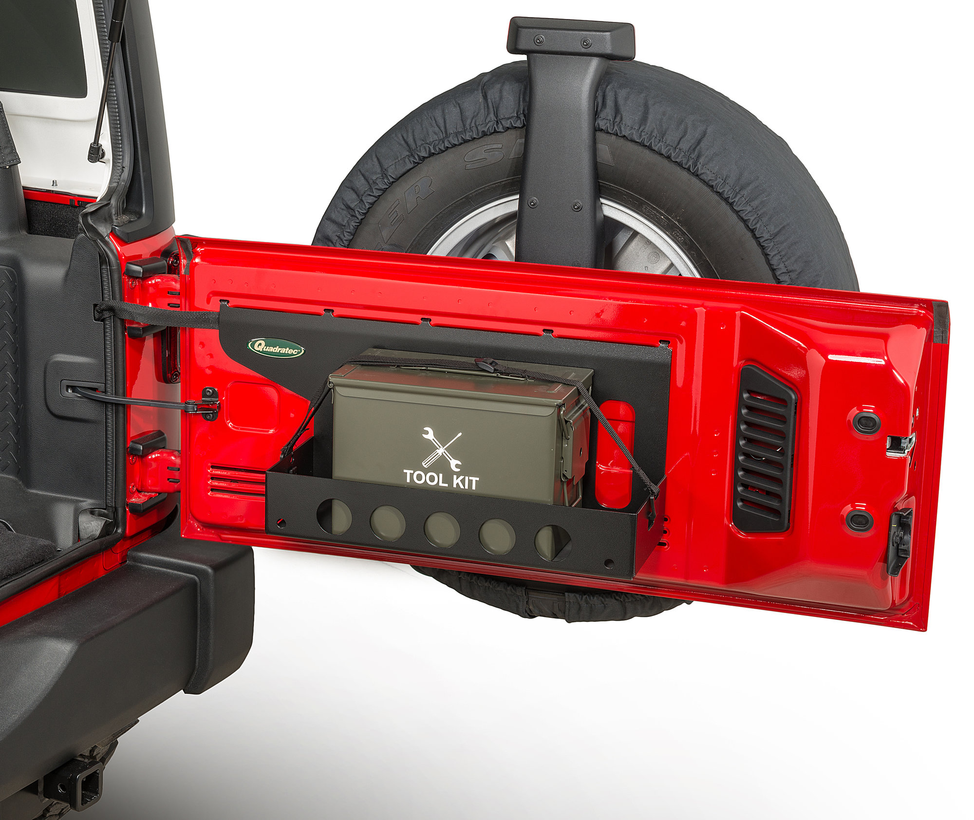 Quadratec Tailgate Cargo Shelf with Fat Fifty Ammo Storage Can for 07 ...