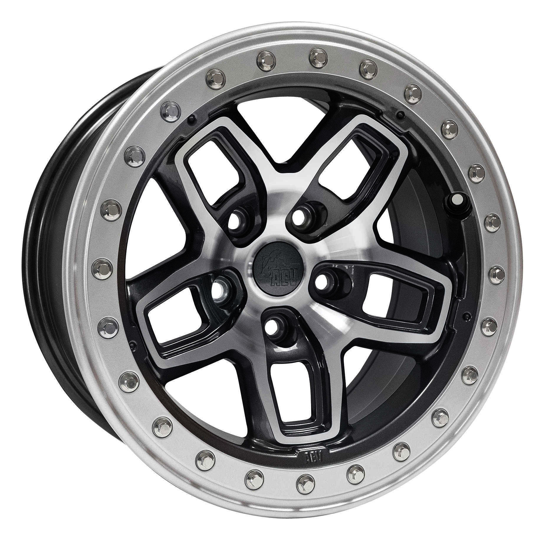 Aev Borah Simulated Beadlock Wheel In Machined Galaxy For 18 19 Jeep Wrangler Jl Quadratec