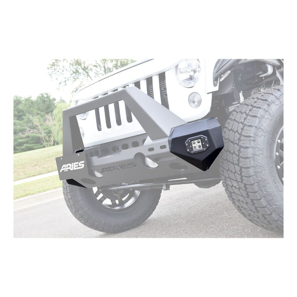 Aries TrailChaser Front Corners Guards with LED Lights for 07-20 Jeep ...