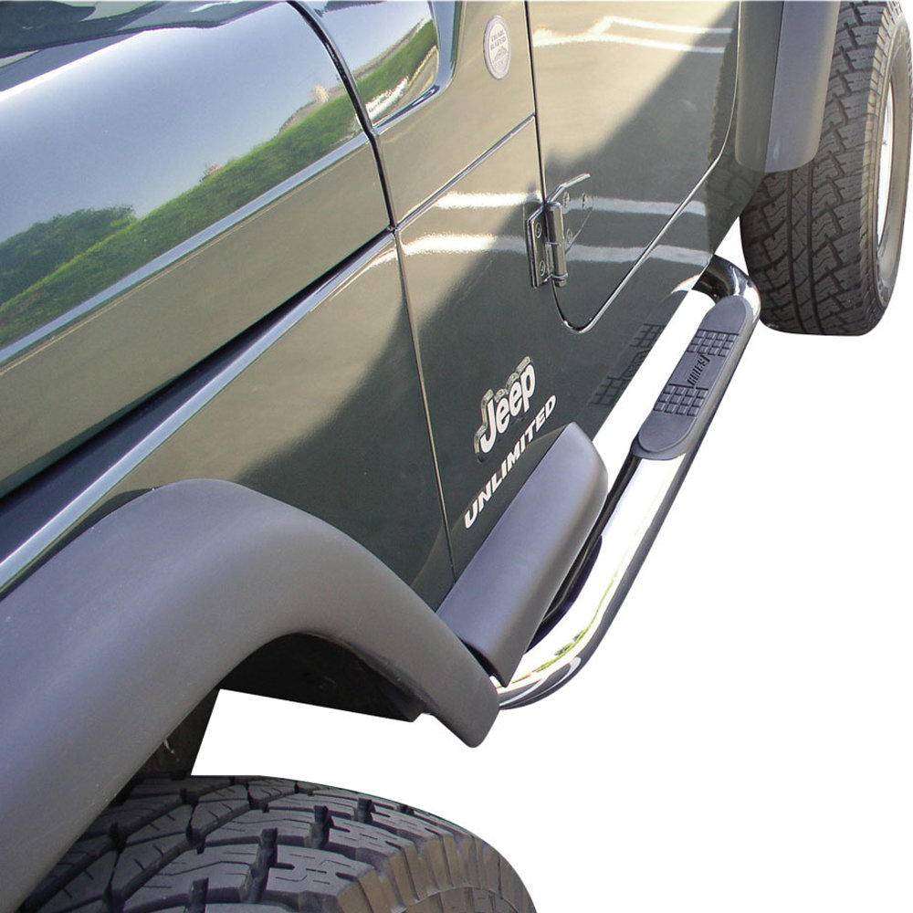 Aries 35600-2 3" Round Side Bars in Stainless Steel for 87-06 Jeep ...