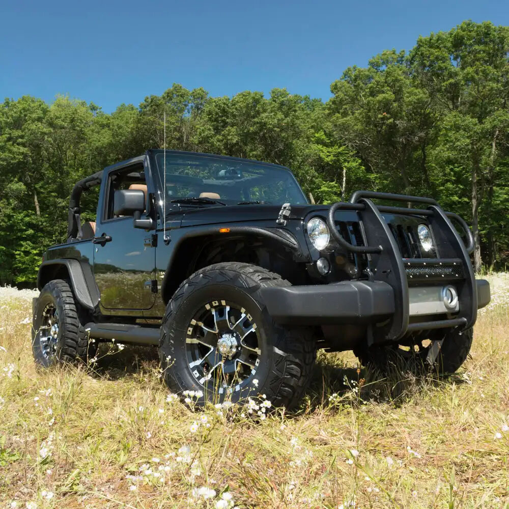 Aries Pro Series Black Steel Grille Guard with Light Bar for 07-24 Jeep ...