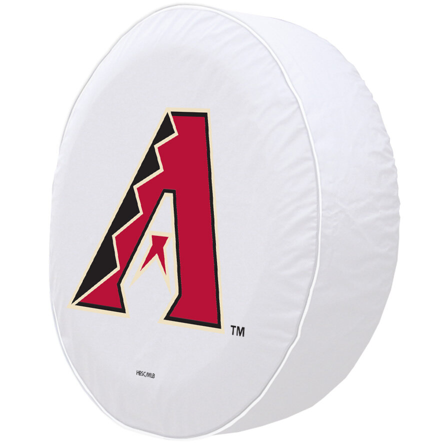 MLB Arizona Diamondbacks Tire Cover in White for 28" x 8" Tire | Quadratec