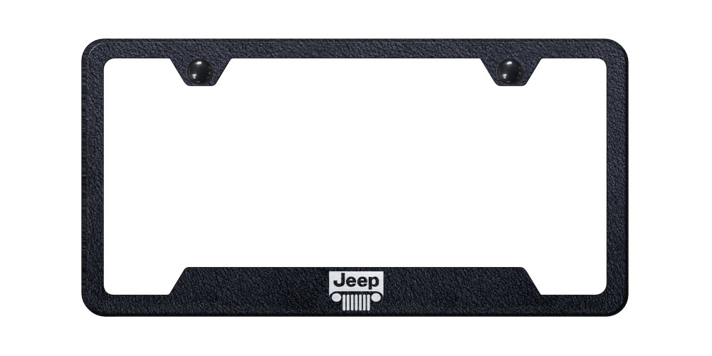 Automotive Gold GFJEEGERB Jeep Grill Cut-Out License Plate Frame Rugged ...