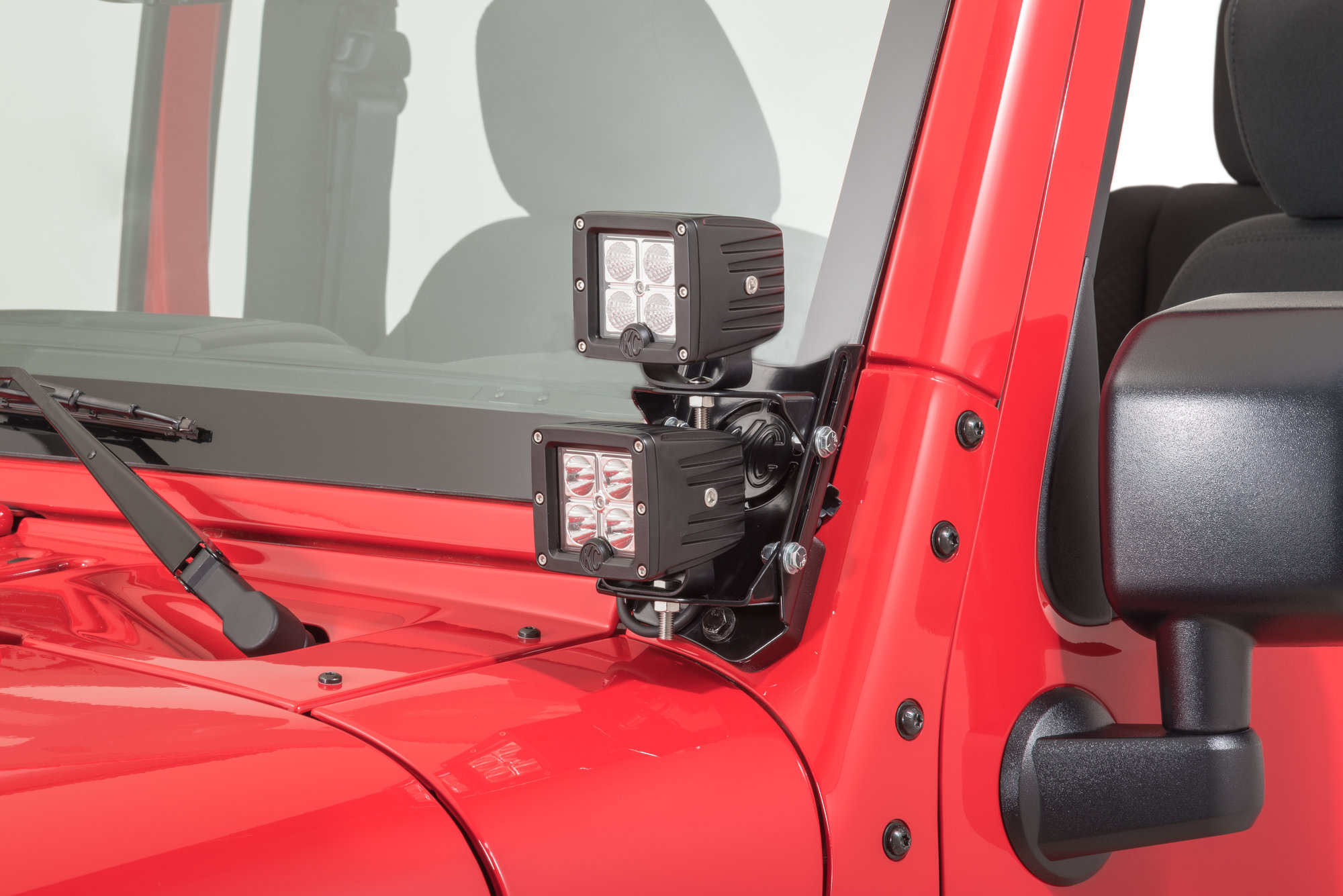 KC HiLiTES 73406 Dual A-Pillar Light Mounts for 07-18 Jeep Wrangler JK ...