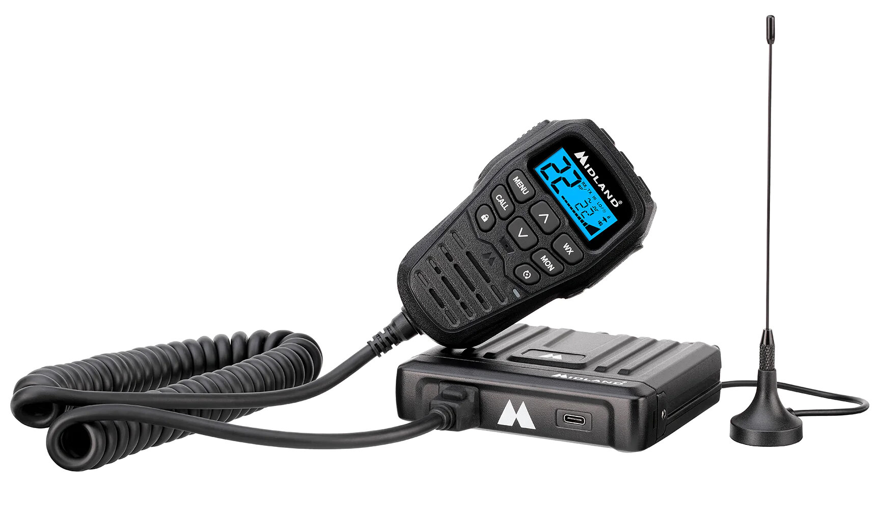 Midland Radio MXT275 15 Watt Micro Mobile Radio with USB-C | Quadratec