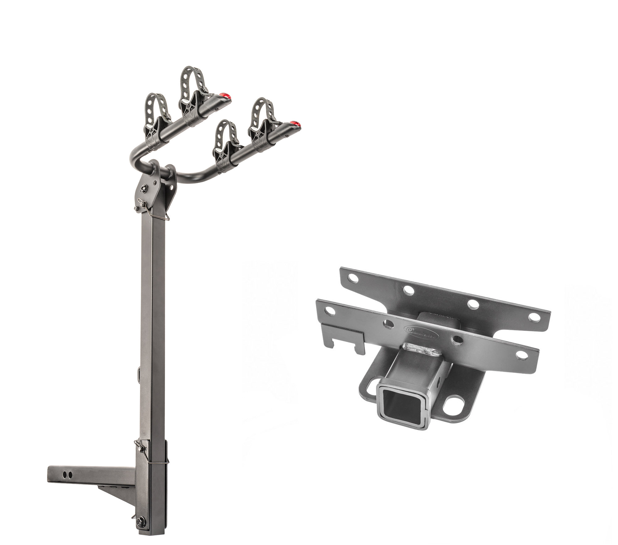 Quadratec 2 Bike Folding Bike Rack & 2" Receiver Hitch for 13-18 Jeep ...