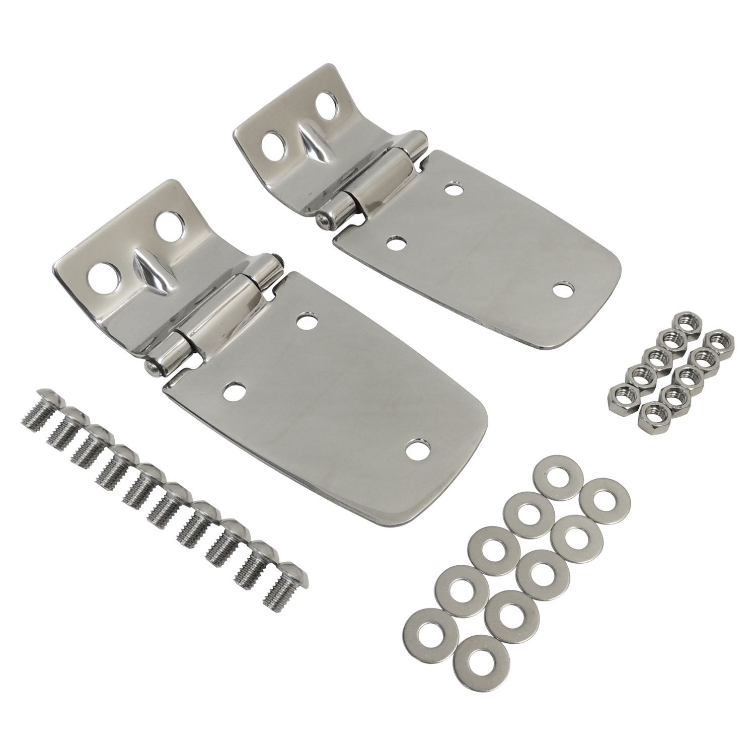 Crown Automotive Stainless Steel Hood Hinge Set for 97-06 Jeep Wrangler ...