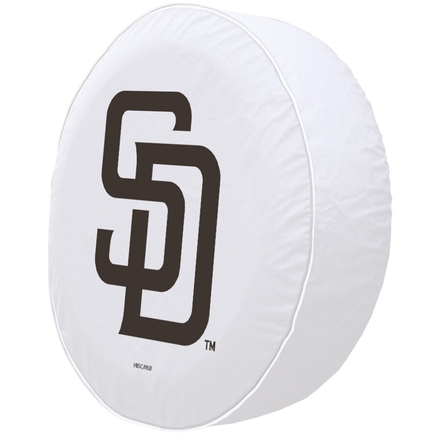 MLB San Diego Padres Tire Cover in Black for 33" x 12.5" Tire | Quadratec
