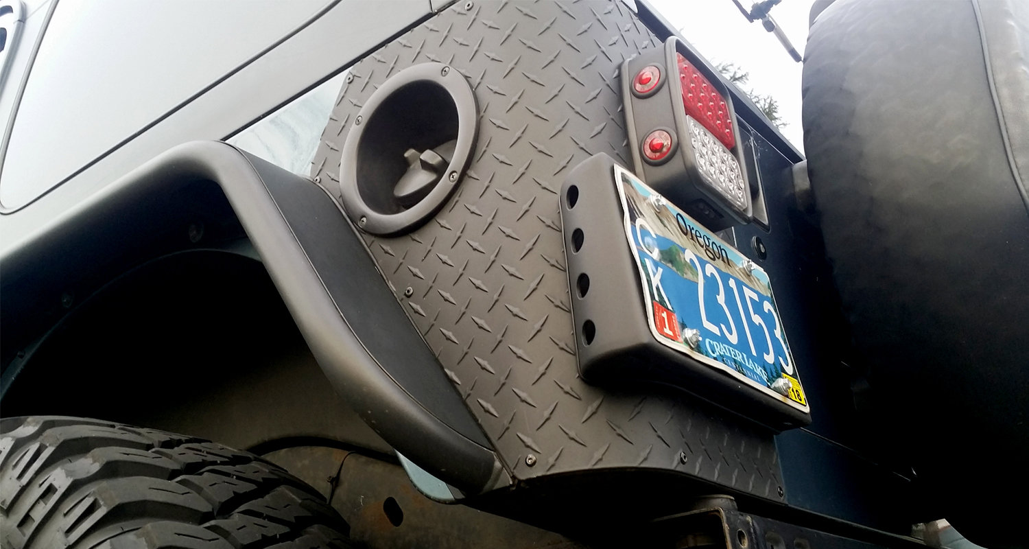 Warrior Products 1558 Rear Corner License Plate Mount for 97-06 Jeep ...