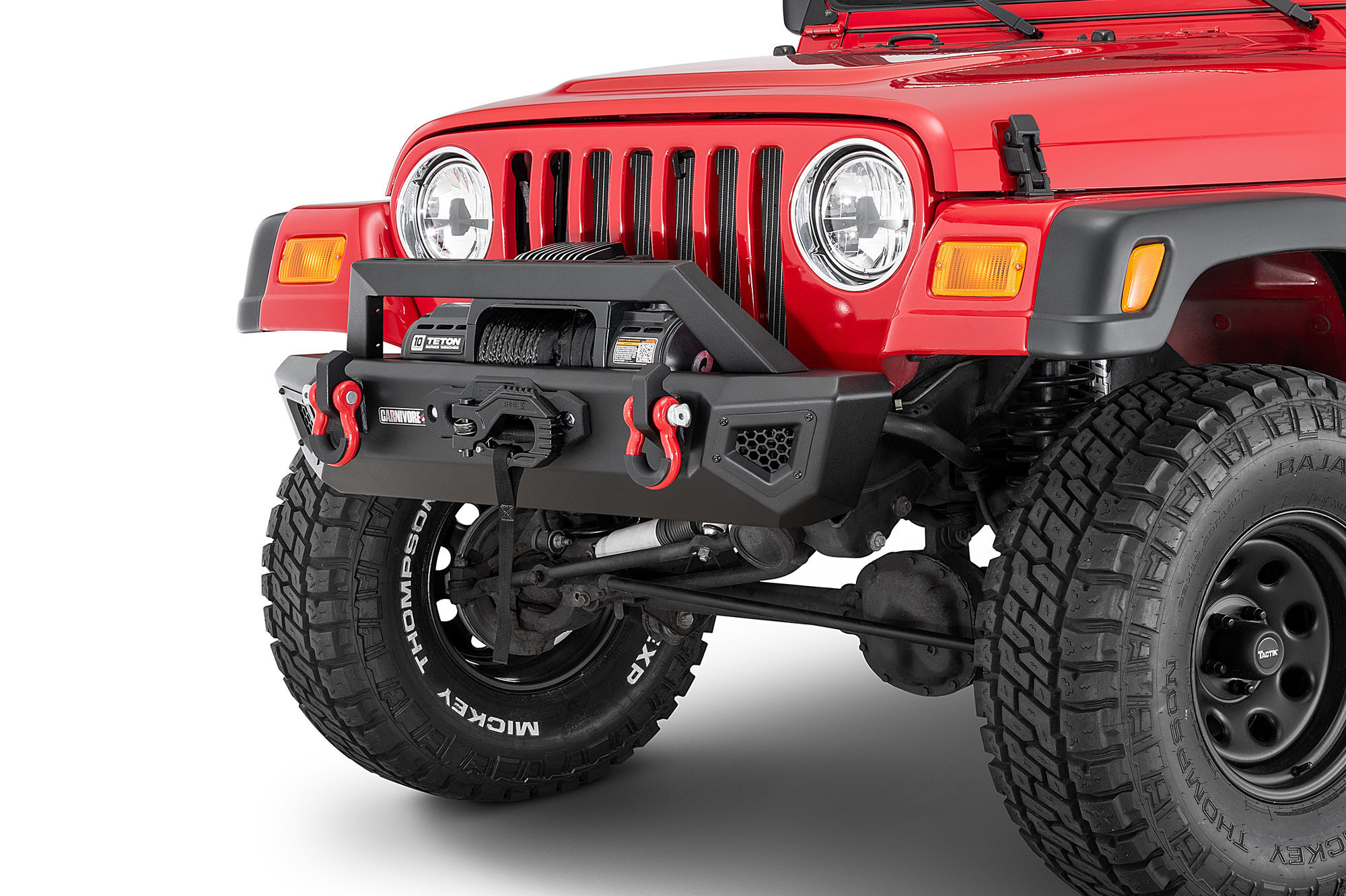 Carnivore Front & Rear Bumper Combo for 87-06 Jeep Wrangler YJ & TJ -Stubby Width for 87-06 Jeep ...