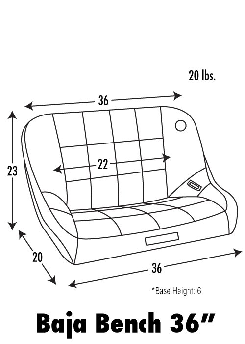 Corbeau 36-Inch Baja Bench with Headrests | Quadratec