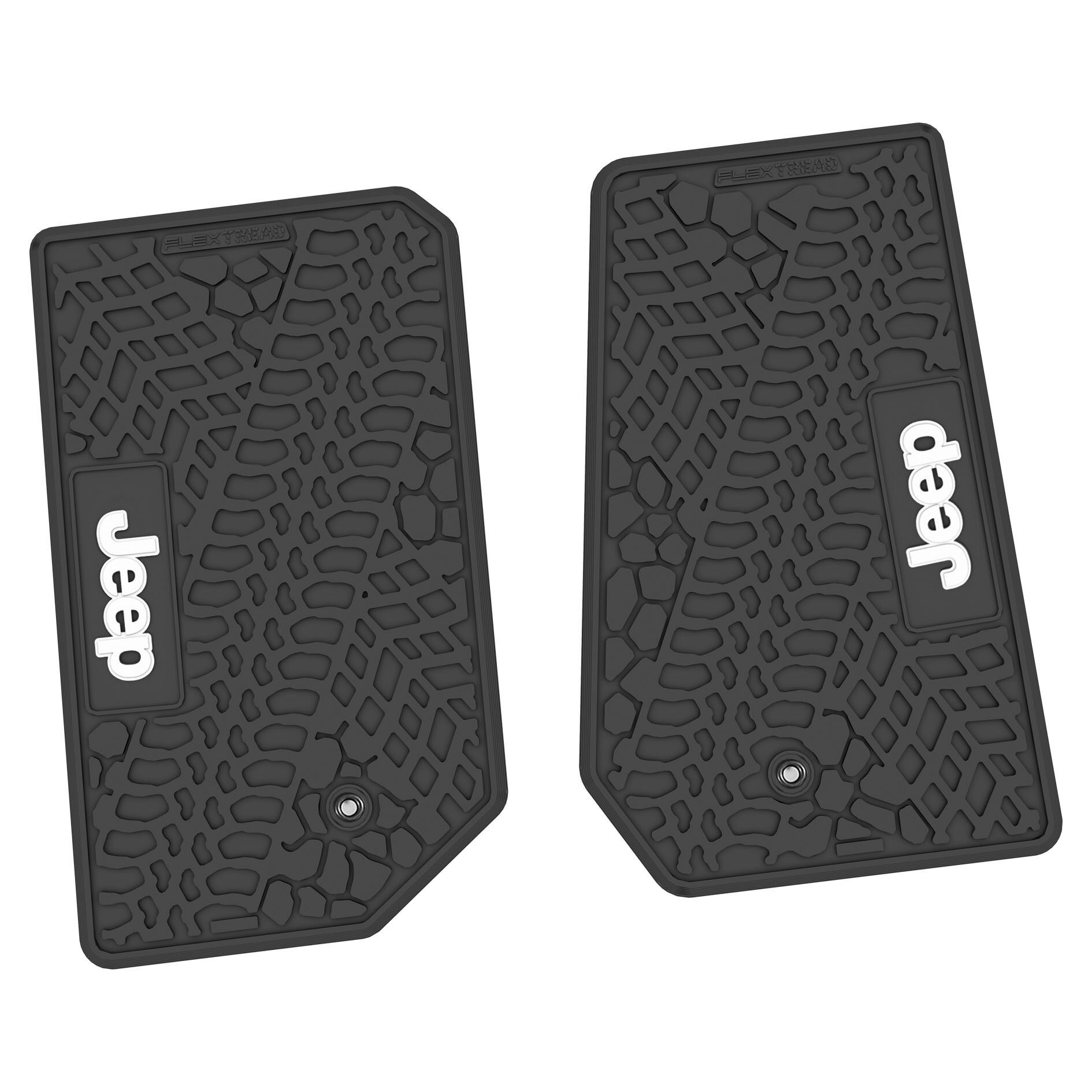FlexTread Tire Tread/Scorched Earth Scene Front Floor Liners with JEEP ...