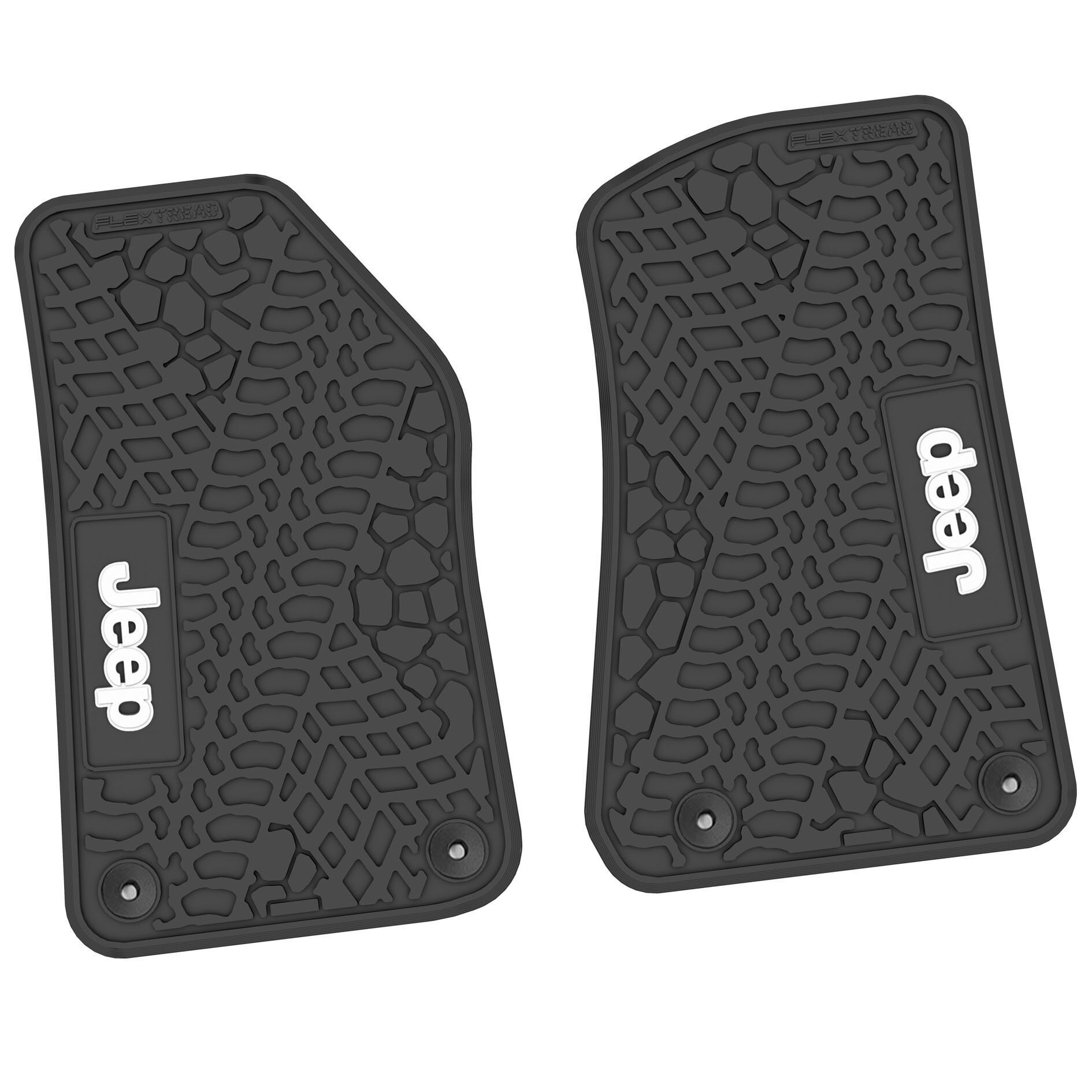 FlexTread Tire Tread/Scorched Earth Scene Front Floor Liners with JEEP ...