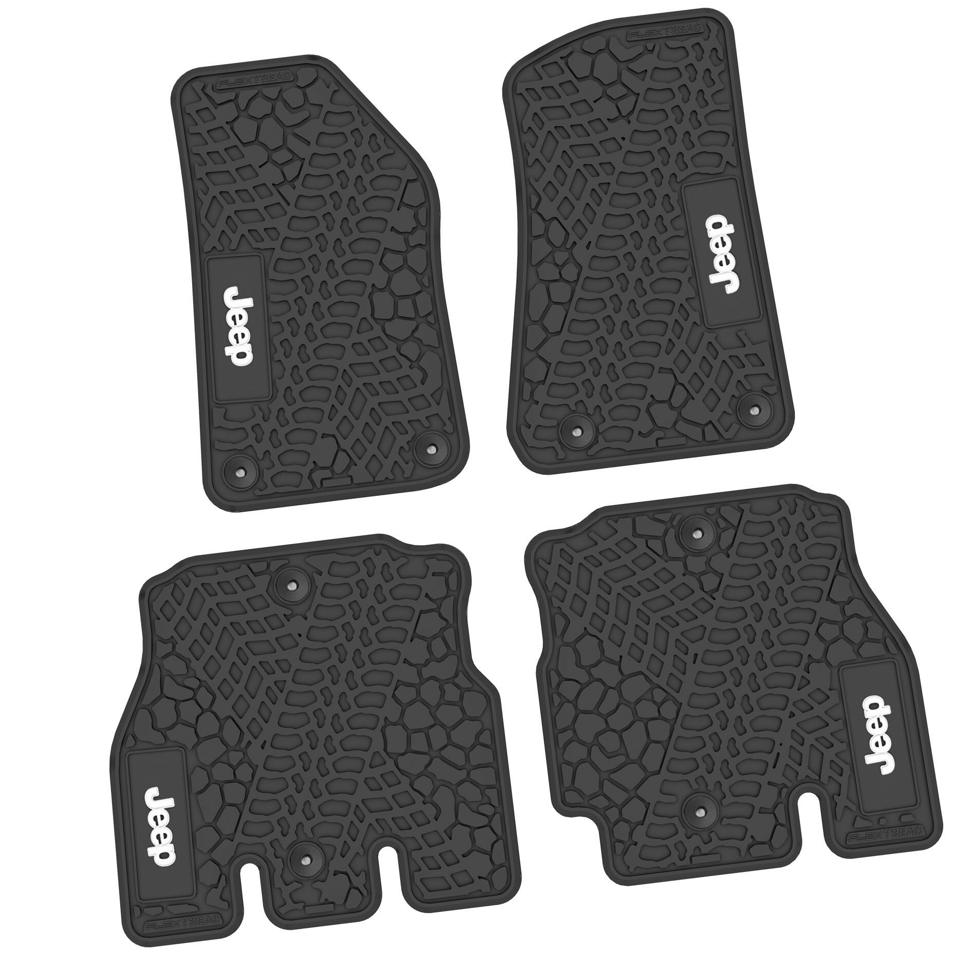 FlexTread Tire Tread/Scorched Earth Scene Front & Rear Floor Liners ...